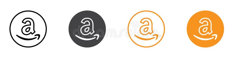 Amazon Icon Flat Editable Icon Mark Set Editorial Photo - Illustration ...