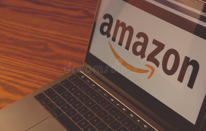 Amazon Logo on Computer Screen Editorial Stock Image - Image of ...