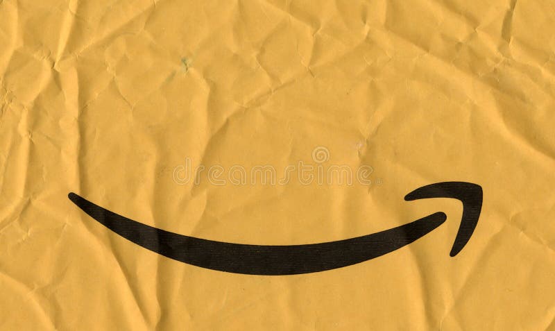 Amazon logo on a packet editorial stock image. Image of united - 116896129