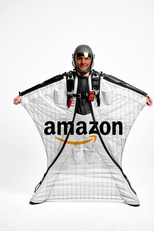 Amazon. Men in Wing Suit Equipment.Demonstration of Popular Brands ...