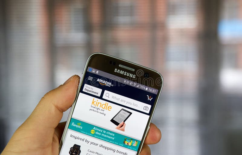 Amazon mobile application editorial stock photo. Image of purchasing ...