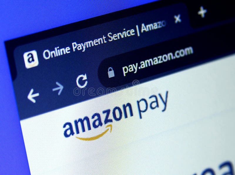 Amazon pay website editorial stock image. Image of sign - 297608534