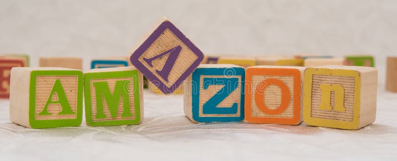 AMAZON Phrase Written with Kids Cubes Stock Image - Image of cubes ...