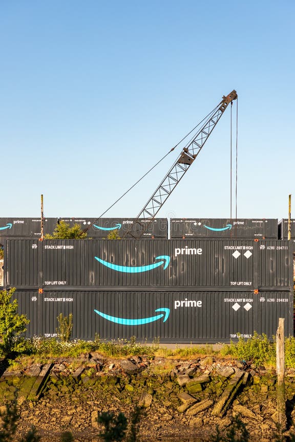 Amazon Prime Cargo Containers at the Port of Everett Editorial Image ...