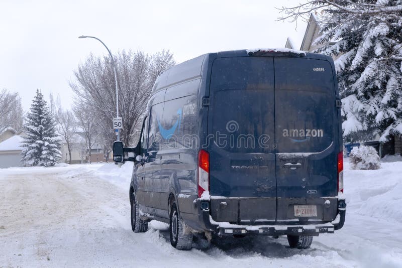 An Amazon Prime Delivery Truck during Winter Editorial Stock Image ...