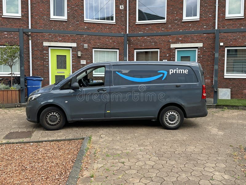 Amazon Prime delivery van editorial image. Image of illustrative ...