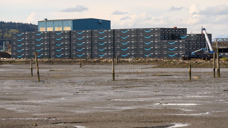 Amazon Prime Intermodal Containers Stacked in Everett Editorial Photo ...