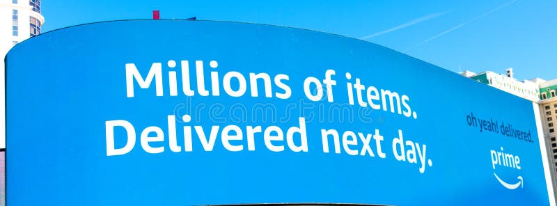 Amazon Prime Subscription Service Outdoor Advertisement on the World`s ...