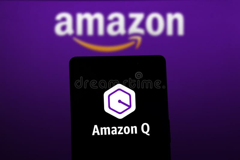 Amazon Q on smartphone. editorial image. Image of business - 299290265