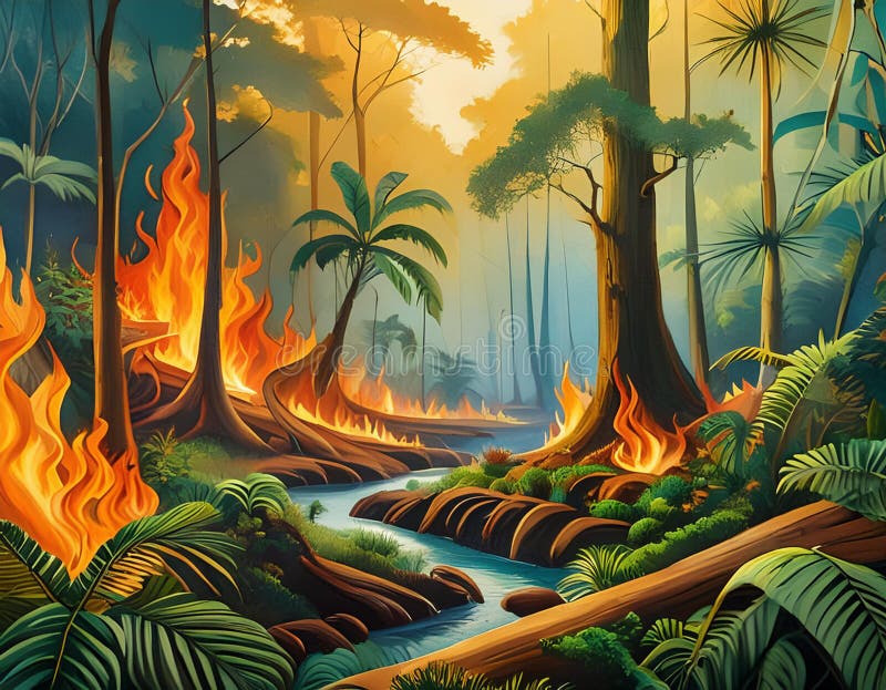Amazon Rainforest Fire Forest Destruction Deforestation Ecological ...