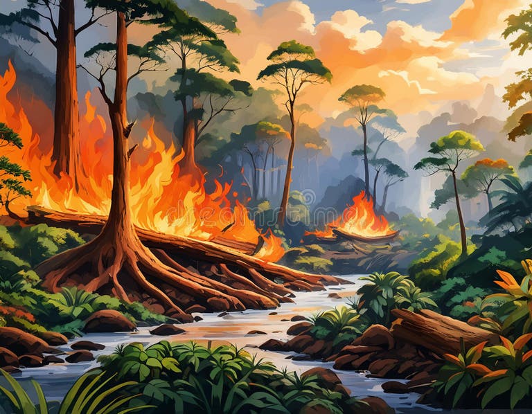 Amazon Rainforest Fire Forest Destruction Deforestation Ecological ...