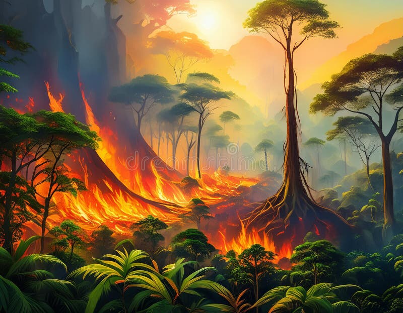 Amazon Rainforest Fire Forest Destruction Deforestation Ecological ...