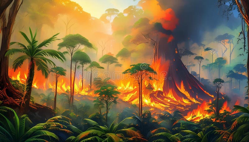 Amazon Rainforest Fire Forest Destruction Deforestation Ecological ...