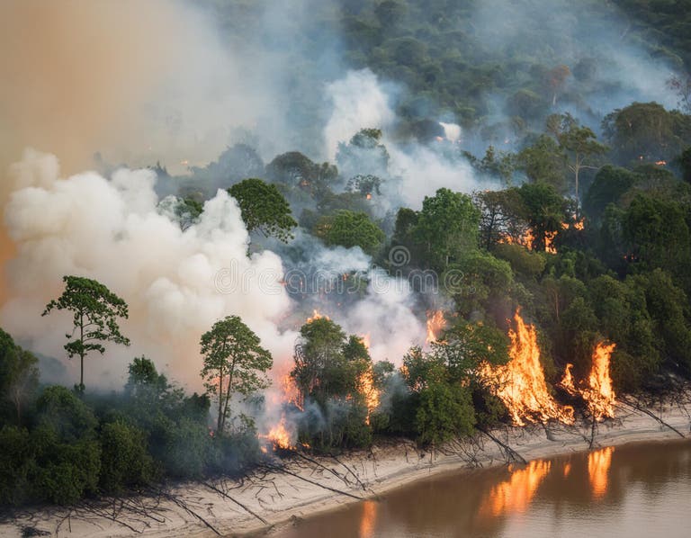 Amazon Rainforest Fire Forest Destruction Deforestation Ecological ...