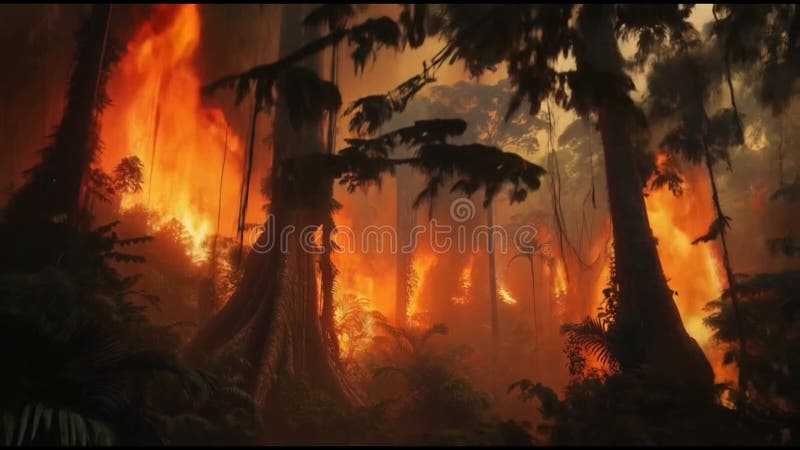 Environmental Disaster in the Amazon - Depiction of a Devastating Fire ...