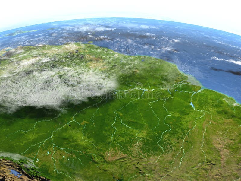 Amazon Rainforest on Planet Earth Stock Illustration - Illustration of ...