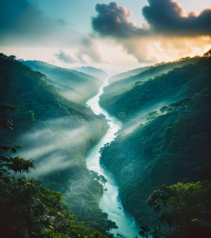 Amazon Rainforest Region stock illustration. Illustration of travel ...