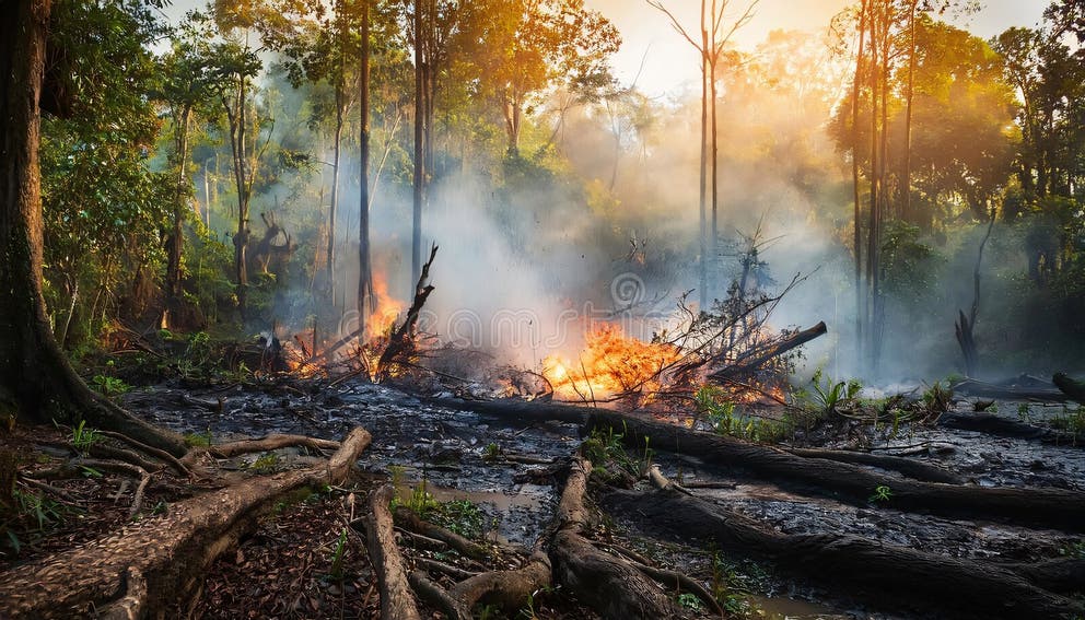 Amazon Rainforest Trees Destroyed by Fire, Leading To Deforestation ...
