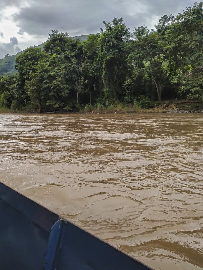 Amazon River with the Background Full of Green Mountains Stock Photo ...
