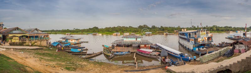 Port in Amazon River editorial photography. Image of boat - 50226302