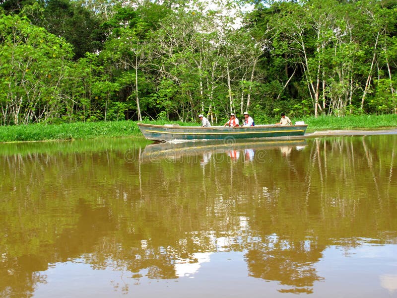 Amazon River, Peru - 11 May 2011: the Boat in Amazon River in Peru ...