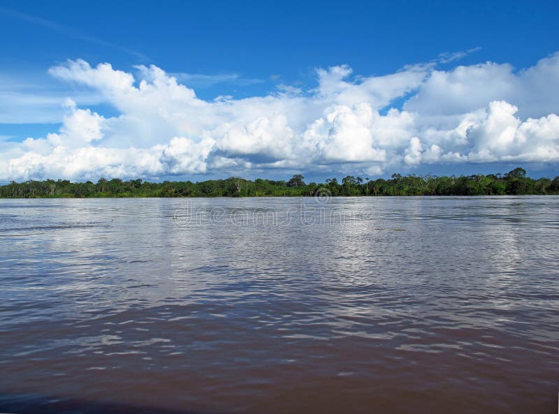 The Amazon River in Peru, South America Stock Photo - Image of blue ...