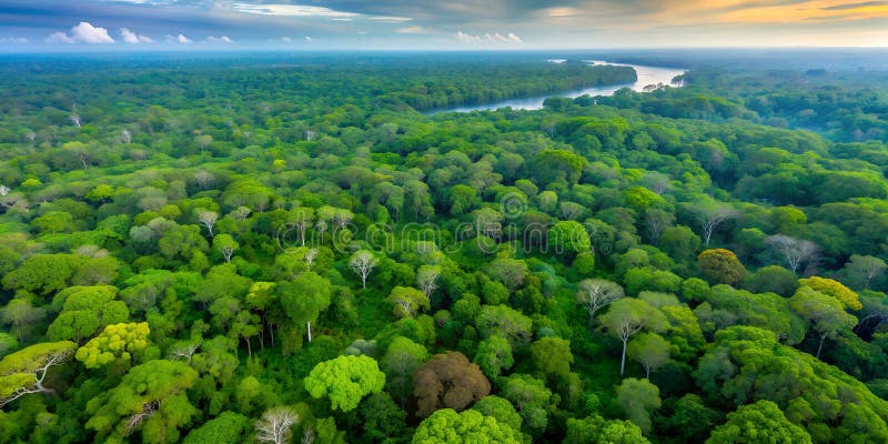 Amazon River Rain Forest Trees from Avobe the Sky AI-Generated Content ...