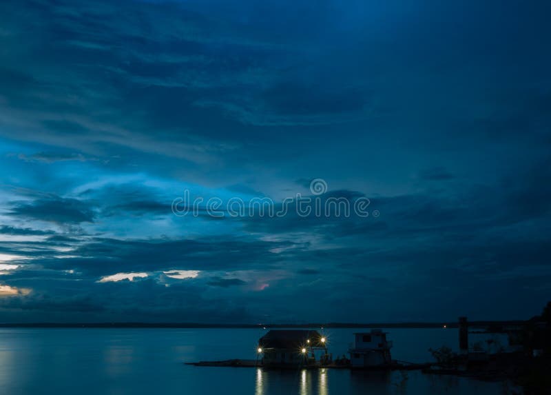 Amazon River Thunderstorm at Dusk Stock Image - Image of thunderstorms ...