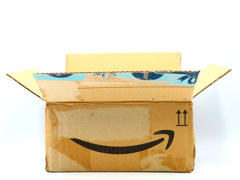 AMAZON Shipping Cardboard Boxes Editorial Photography - Image of drop ...