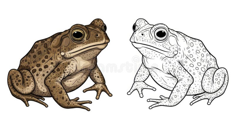 Amazon Smooth-Sided Toad Dual Amphibian Coloring Sheet with Colorful ...