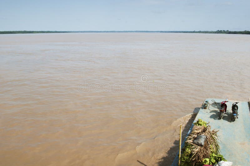 Amazon Transportation Boat on Amazon River Stock Image - Image of ...