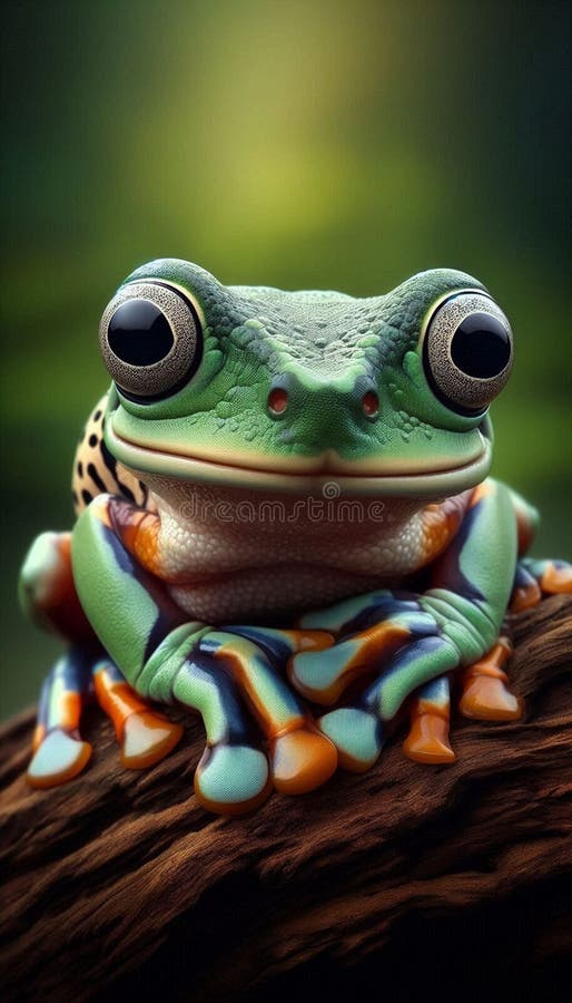 Amazon Tree Frog with Big Eyes and Contrasting Colors Stock ...