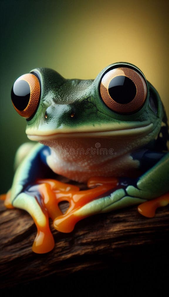Amazon Tree Frog with Big Eyes and Contrasting Colors Stock ...