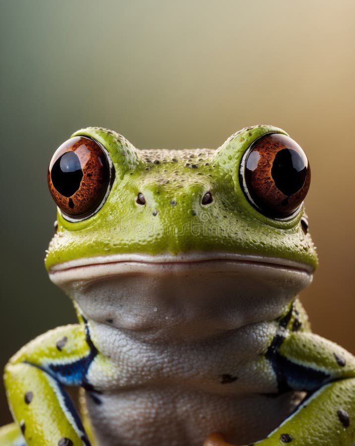Amazon Tree Frog with Big Eyes and Contrasting Colors Stock Image ...