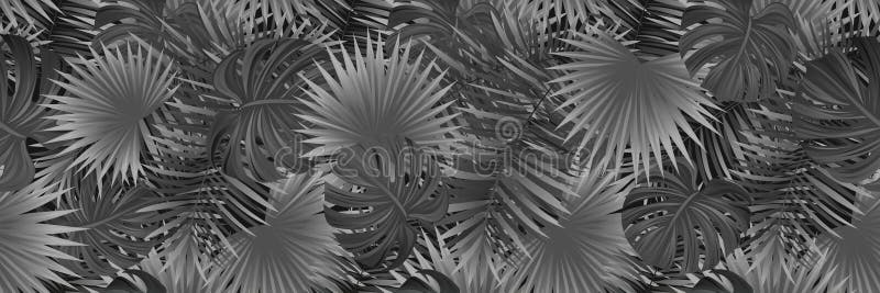Amazon Tropical Leaves Seamless Pattern Vector Illustration. Rainforest ...