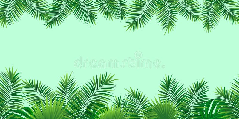 Amazon Tropical Leaves Seamless Pattern. Vector Illustration ...