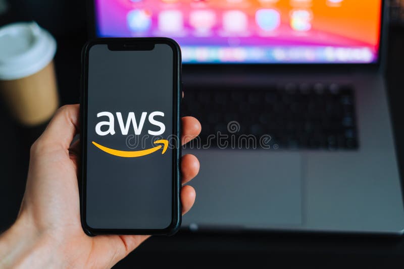 Amazon Web Services Logo on the Smartphone Screen Editorial Photography ...
