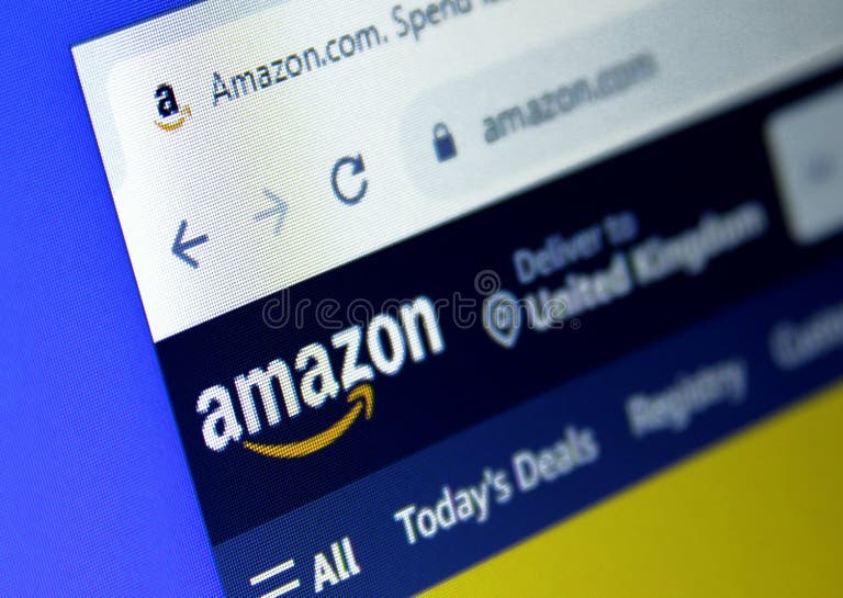Amazon website logo editorial stock photo. Image of stores - 296910293
