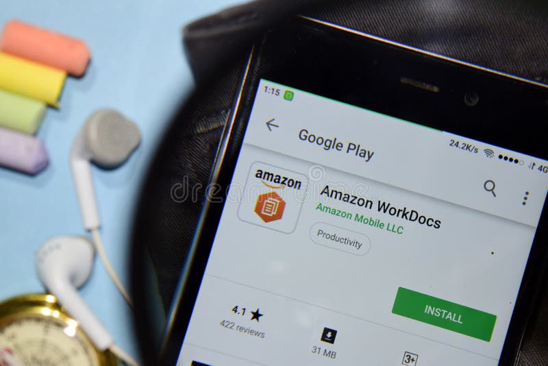 Amazon WorkDocs Dev App with Magnifying on Smartphone Screen Editorial Stock Photo - Image of ...