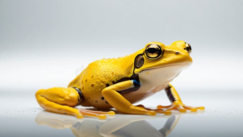 Amazon Yellow Frog Isolated on White Background Stock Illustration ...
