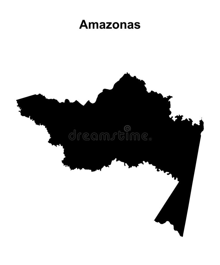 Amazonas outline map stock vector. Illustration of silhouette - 323810447