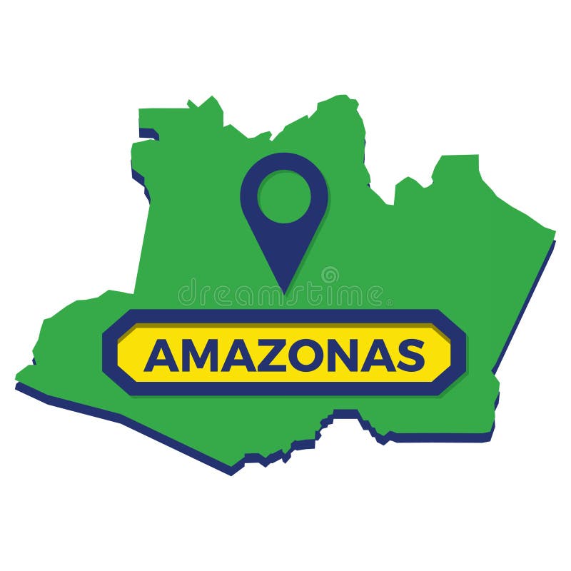 Amazonas Map with Map Pin. Vector Illustration Decorative Design Stock ...