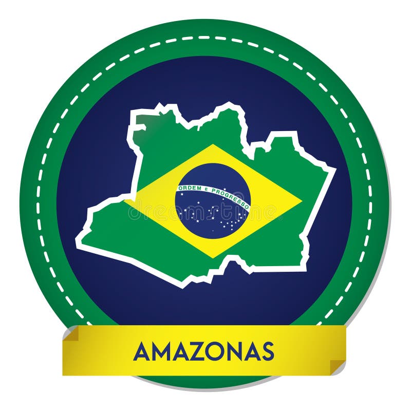 Amazonas Map Sticker. Vector Illustration Decorative Design Stock ...