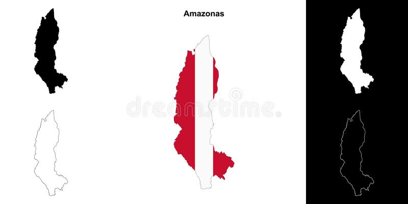 Amazonas outline map stock vector. Illustration of silhouette - 323810447