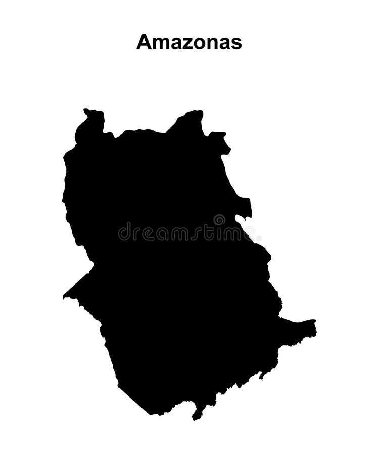 Amazonas outline map stock vector. Illustration of icon - 360689463