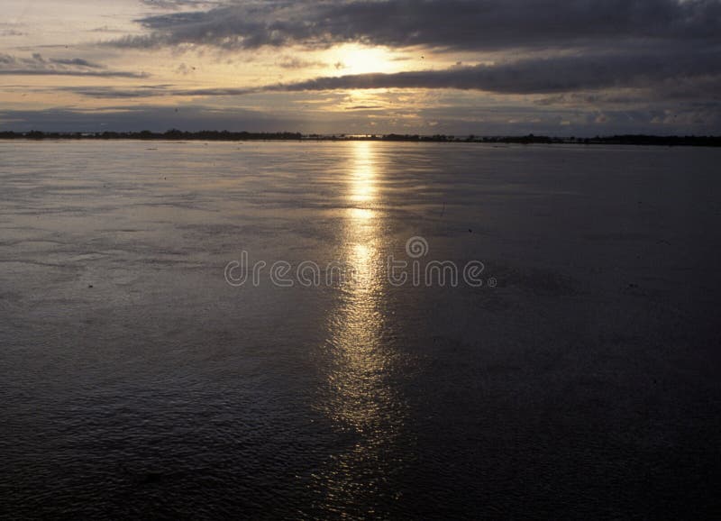 The Amazonas-River in the Delta at Sunset Stock Image - Image of bremen ...