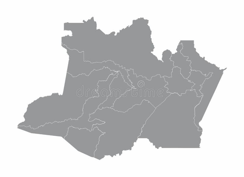 Amazonas State regions map stock illustration. Illustration of manaus ...