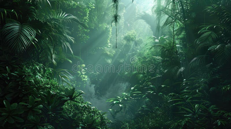 Amazonian Lush Rain Forest Jungle. Save the Planet Concept Stock ...