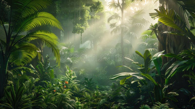 Amazonian Lush Rain Forest Jungle. Save the Planet Concept Stock ...