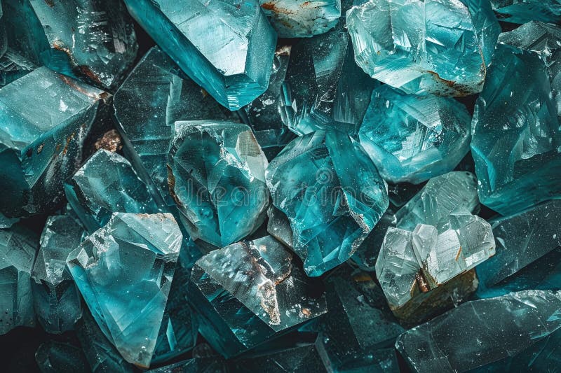 Amazonite Crystals Geode Close Up on Stone Background, Esoteric Teal ...